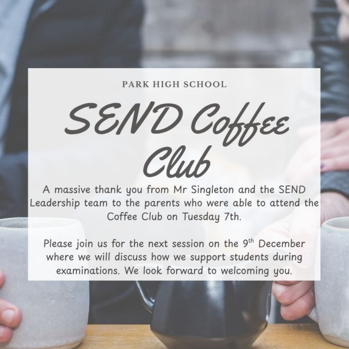 Colne Park High School - SEND Coffee Club